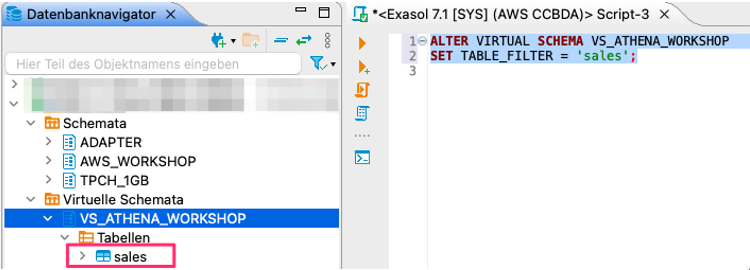 Setup Exasol Virtual Schema English